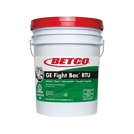 Betco GE Fight Bac RTU Disinfectant, Fresh, 640 Oz., 5 Gal. Pail ...