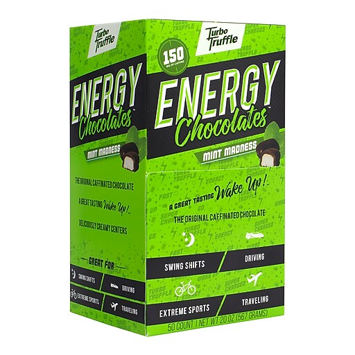 Turbo Truffles Energy Chocolate Truffles Mint Madness, 50/Pack (220 ...